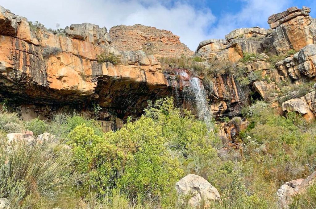 Cederberg park-Kromrivier cave waterfall - Walking Holidays South Africa